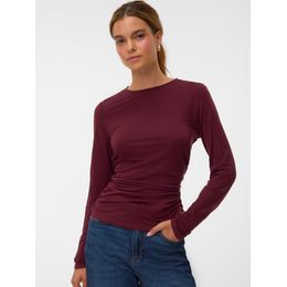 V&eacute;ro Moda VERO MODA Damen Langarmshirt "VMAVA SARAH LS TOP JRS NOOS"windsor wine, Gr. XS, unifarben, Jersey, Obermaterial: 95% Lyocell, 5% Elasthan, Shirts,