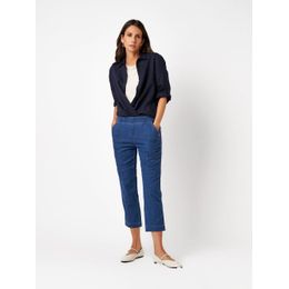 Toni Damen 3/4-Hose, blau, Gr. 46, unifarben, Web, Obermaterial: 77% Baumwolle, 20% Polyamid, 3% Elasthan, Hosen, mit Stretch