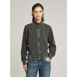 G-Star Raw G-STAR Damen Longpullover "Track Overdyed Slim Sweaterjacke", grau, Gr. XS, Obermaterial: 100% Baumwolle, Pullover