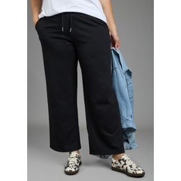 Damen Jogginghose "Gro&szlig;e Gr&ouml;&szlig;en", schwarz, Basic, Gr. 40, LAURA SCOTT CURVE, clean, unifarben, French Terry;Sweatware, Obermaterial: 60% Baumwolle,