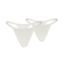 Puma Damen String "Puma WOMEN MICROFIBER TANGA STRINGS 2P", Gr. XL, wei&szlig;, Microfaser, Obermaterial: 70% Polyamid, 30% Elasthan, Unterhosen, mit