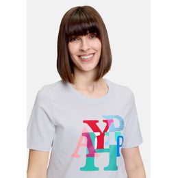 Betty Barclay Damen Kurzarmshirt "Damen mit Aufdruck", wei&szlig;, Gr. 40, Jersey, Obermaterial: 95% Baumwolle, 5% Elasthan, Shirts, Glitzersteine