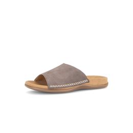 Gabor Damen Pantolette, Gr. 38, braun, Nubukleder, Basic, Schuhe, Sommerschuh, Schl&uuml;pfschuh mit Kontrastn&auml;hten