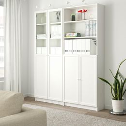IKEA BILLY / OXBERG B&uuml;cherregal mit Paneel-/Vitrt&uuml;ren