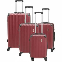 Novel Reisekofferset, Weinrot, Metall, Kunststoff, Textil, 3-teilig, Bsci, 360&deg;-Rollensystem, TSA-Schloss, Tragehenkel, verstellbarer Schultergurt, Netzfach, Freizeit, Koffer & Taschen, Kofferset