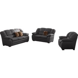 COTTA Polstergarnitur &raquo;Casino, 3tlg. Set, Sofa Wohnzimmer Garnitur, Wellenunterfederung&laquo; Set, 3 tlg. Sessel, 2-Sitzer, 2,5-Sitzer, hohe R&uuml;ckenlehne 