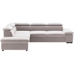 Sit & More sit&more Ecksofa &raquo;Alcudia L-Form, B: 272 cm, Arm- und Kopfteilverstellung, Eckcouch&laquo; optional Schlaffunktion, Komfortsitz silber 98% Polyester, 2% 