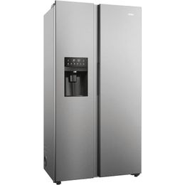 Haier Side-by-Side SBS Slim &raquo;HSR5918DIMP&laquo; 177,5 cm hoch 90,8 cm breit 178 cm hoch, 91 cm breit, Nutzinhalt: 511 Liter, Extrem leise silber Einheitsgr&ouml;&szlig;e