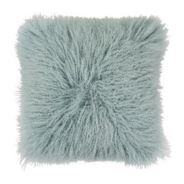 Pad Dekokissen &raquo;GLORY, Kissenh&uuml;lle&laquo; echtes Lammfell, extravagant und luxuri&ouml;s, 30x50 cm oder 40x40 cm blau Lammfell, Polyester B/L: 40cm x 40cm, 1 Stk