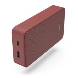 Hama Powerbank &raquo;Powerbank 20000mAh, 2 Ausg&auml;nge: USB-C, USB-A&laquo; 20.000 mAh 3,7 rot Leistungsstarker Akku, Power Bank ist in 9 Stunden vollgeladen und 