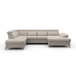 Sit & More sit&more Wohnlandschaft &raquo;Cabrio U-Form, B: 359 cm, mit Sitztiefen-, Arm- & Kopfteilverstellung&laquo; 3 Nierenkissen, Federkern, optional Schlaffunktion und