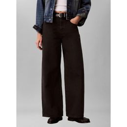 Calvin Klein Jeans Damen Weite Jeans &raquo;THE WIDE LEG&laquo; Regular fit mit ausgestelltem Bein schwarz 28, L&auml;nge 33