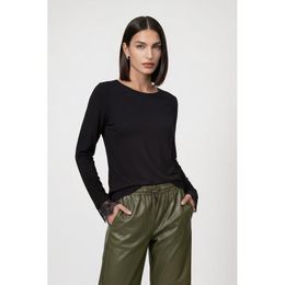monari Damen Langarmshirt &raquo;Shirt Basic Spitzendetail&laquo; Regular fit mit Spitzenborte 38