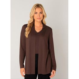 Base Level Damen Strickjacke &raquo;Yayla&laquo; In elastischem Feinstrick braun 46