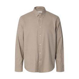 Selected Herren Selected Langarmhemd &raquo;SLMREGCOLE JAY MELANGE LS SHIRT NOOS&laquo; Baumwolle, regular fit beige M, N-Gr