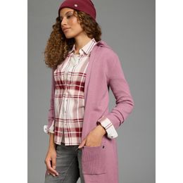 Kangaroos Damen Kangaroos Longstrickjacke mit Kapuze, Langarm, figurumspielende Passform, ohne Verschluss rosa 32/34