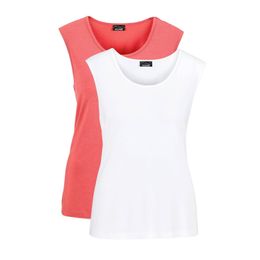 GOLDNER Damen Tr&auml;gertop "Doppelpack aus weichem Viskose-Jersey", rot, Basic, Gr. 40, Obermaterial: 95% Viskose CV. 5% Elasthan EL., Tops, Ohne