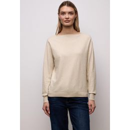 Street One Damen Strickpullover, beige, Gr. 38, unifarben, Strick, Obermaterial: 50% Viskose, 28% Polyester, 22% Polyamid, Pullover,