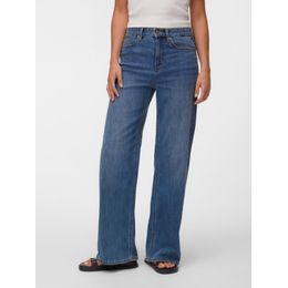 V&eacute;ro Moda VERO MODA Damen High-waist-Jeans "VMOLIVIA STRETCH HR WIDE JNS LI3182 NOOS"medium blau denim, Gr. XS, unifarben, Denim/Jeans, Obermaterial: 69%