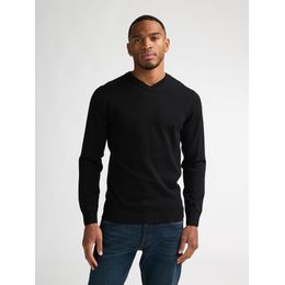 Herren V-Ausschnitt-Pullover "V-Neck Basi", schwarz, Gr. XL, PETROL INDUSTRIES, Strick, Obermaterial: 50% Baumwolle, 50% Polyacryl, Pullover,