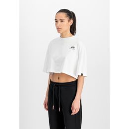 Damen T-Shirt "Basic T-Shirt SL Cropped PP W", wei&szlig;, Gr. XS, Alpha Industries, Obermaterial: 100% Baumwolle, Shirts