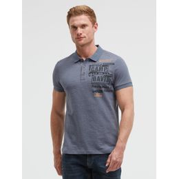 CAMP DAVID Herren Poloshirt, blau, Gr. XL, bedruckt, Piqu&eacute;, Material: 100% Baumwolle, Shirts, mit Stickerei