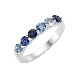 Damen Silberring "mit Spinellen und Kristallsteinen, Silber 925", 52, Silber 925 (Sterlingsilber), blau, Giorgio Martello MILANO, Silber 925