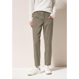 Cecil Damen Paperbag-Hose, grau, Gr. XXL, unifarben, Web, 98% Baumwolle, 2% Elasthan, Hosen, mit gro&szlig;en Fronttaschen