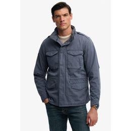 Superdry Herren Parka "COTTON M65 JACKET", blau, Gr. XL, unifarben, Web, Obermaterial: 100% Baumwolle, Jacken, mit Markenlabel, aus Baumwolle,