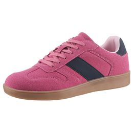 ANISTON SHOES Damen Sneaker, Gr. 39, pink, Lederimitat, Basic, Schuhe, Freizeitschuh, Halbschuh, Schn&uuml;rschuh im Retro-Look