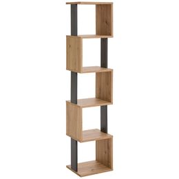 Xora Regal, Anthrazit, Eiche Artisan, Holzwerkstoff, 35x161x30 cm, Wohnzimmer, Regale, B&uuml;cherregale
