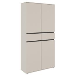 Xora Mehrzweckschrank, Anthrazit, Kaschmir, Kunststoff, 8 F&auml;cher, 2 Schublade(n) Schubladen, 100x200x37 cm, stehend, Waschk&uuml;che, Mehrzweckschr&auml;nke