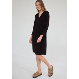 Damen Tunikakleidschwarz, Gr. 34, STREET ONE STUDIO, unifarben, Stoff, 100% Viskose, Kleider, aus Viskose