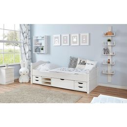 Ticaa Einzelbett "Leni" 100x200 Kiefer Wei&szlig;