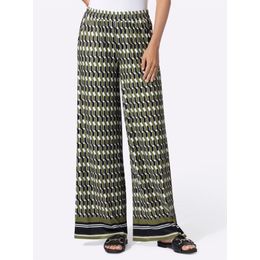 Heine Witt Damen Schlupfhose, oliv-schwarz-bedruckt, Gr&ouml;&szlig;e 40