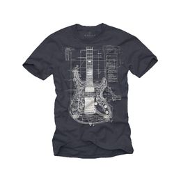 Makaya Shirt 'Guitar BluePrint' Herren Gr&ouml;&szlig;e M basaltgrau