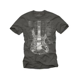 Makaya Shirt 'Guitar BluePrint' Herren Gr&ouml;&szlig;e XXXL grau