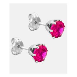 Diamant L'&eacute;ternel Ohrringe aus 375 Wei&szlig;gold mit Rubin | Gr.: onesize