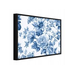 WALLARENA Bilder mit Rahmen Blumen in Blau | Gr.: 40 x 30 cm