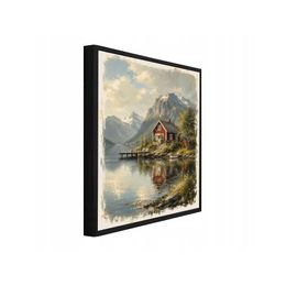 WALLARENA Bilder mit Rahmen Landschaft in Beige | Gr.: 40 x 30 cm