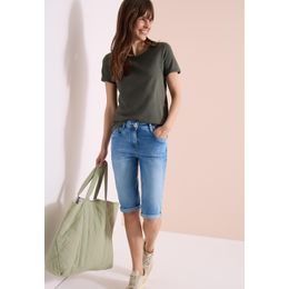 Cecil Damen Slim-fit-Jeanslight blau washed, Gr. 34, unifarben, Jeans, 78% Baumwolle, 20% Polyester, 2% Elasthan, Jeans, High Waist