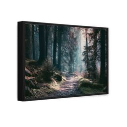 WALLARENA Bilder mit Rahmen Wald in Gr&uuml;n | Gr.: 100 x 70 cm