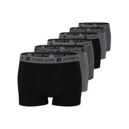 Stark Soul&reg; Stark Soul Boxershorts 6'er Pack - Hipster Shorts in schwarz/dunkelgrau/anthrazit | Gr.: L