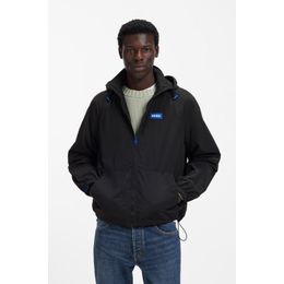 Hugo Herren Windbreaker "Bento2611", schwarz, Gr. M, unifarben, Web, Obermaterial: 100% Polyamid, Jacken, abnehmbare Kapuze, Regular Fit,