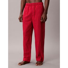 Herren Schlafhose "SLEEP PANT.", Calvin Klein Underwear, Gr. L, rot, Web, Obermaterial: 100% Baumwolle, gemustert, kariert, Hosen, Mit elastischem