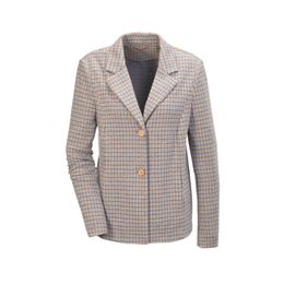 GOLDNER Damen Jerseyblazer "Indoorjacke aus strukturiertem Jersey", beige, Gr. 44, Obermaterial: 68% Polyester PES. 29% Baumwolle CO. 2% Elasthan EL.