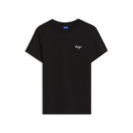 Hugo Damen T-Shirt "Damatee", schwarz, Gr. XXL, unifarben, Single Jersey, Obermaterial: 100% Baumwolle, Shirts, mit Logoschriftzug, reine Baumwolle