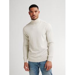 Herren Rollkragenpullover "Men Knitwear Collar Basi"antique wei&szlig; melee, Gr. S, PETROL INDUSTRIES, Strick, Obermaterial: 50% Baumwolle, 50% Polyacryl,
