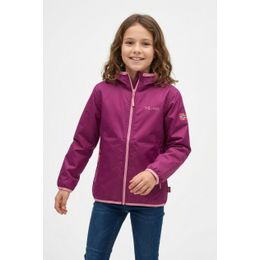 Trollkids Jungen Regenjacke "Kids Trolltunga Jacket"fresh berry, candy pink, Gr. 152, kontrastfarbene Details, unifarben, Web, Obermaterial: 100%