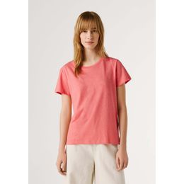 Pepe Jeans Damen T-Shirt "basic t-shirt MEGAN", pink, Gr. XL, 50% Baumwolle, 50% Leinen, Shirts